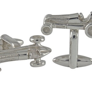 Sterling Silver Vintage Racecar Cufflinks, Personalized Engraving ...