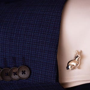 Rabbit Cufflinks, Sterling Silver, Personalized - Etsy
