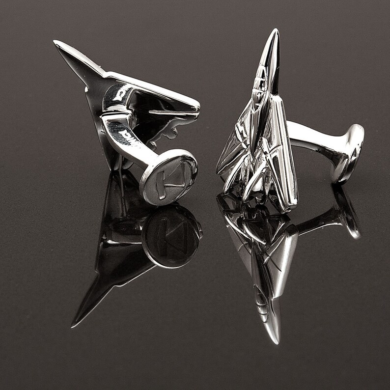 Sterling Silver Fighter Jet Cufflinks, Top Gun Cufflinks, Personalized ...