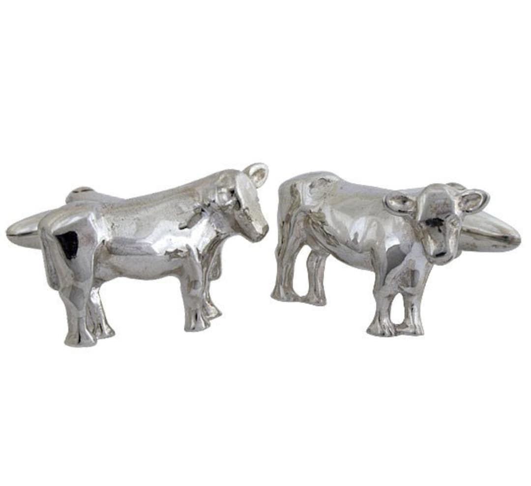 Cow Cufflinks, Sterling Silver - Etsy