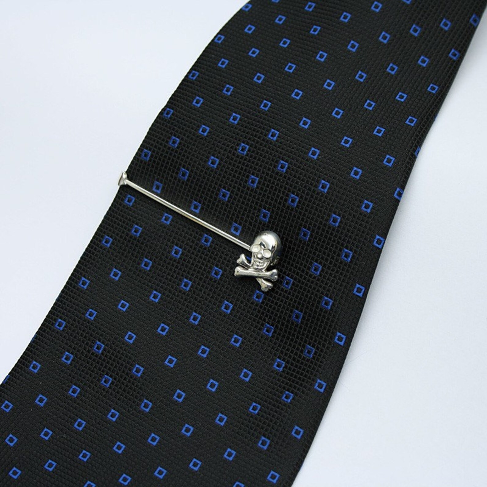 Skull and Bones Tie Bar Clip, Sterling Silver, Handcrafted - Etsy
