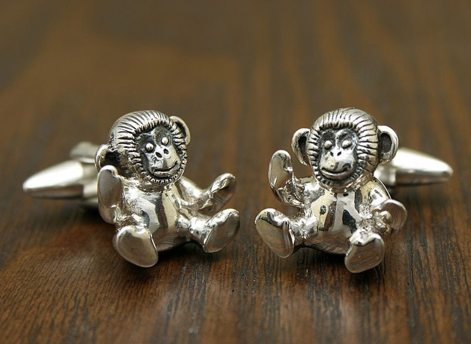 Don't Feed the Monkey Cufflinks Sterling Silver Handmade - Etsy