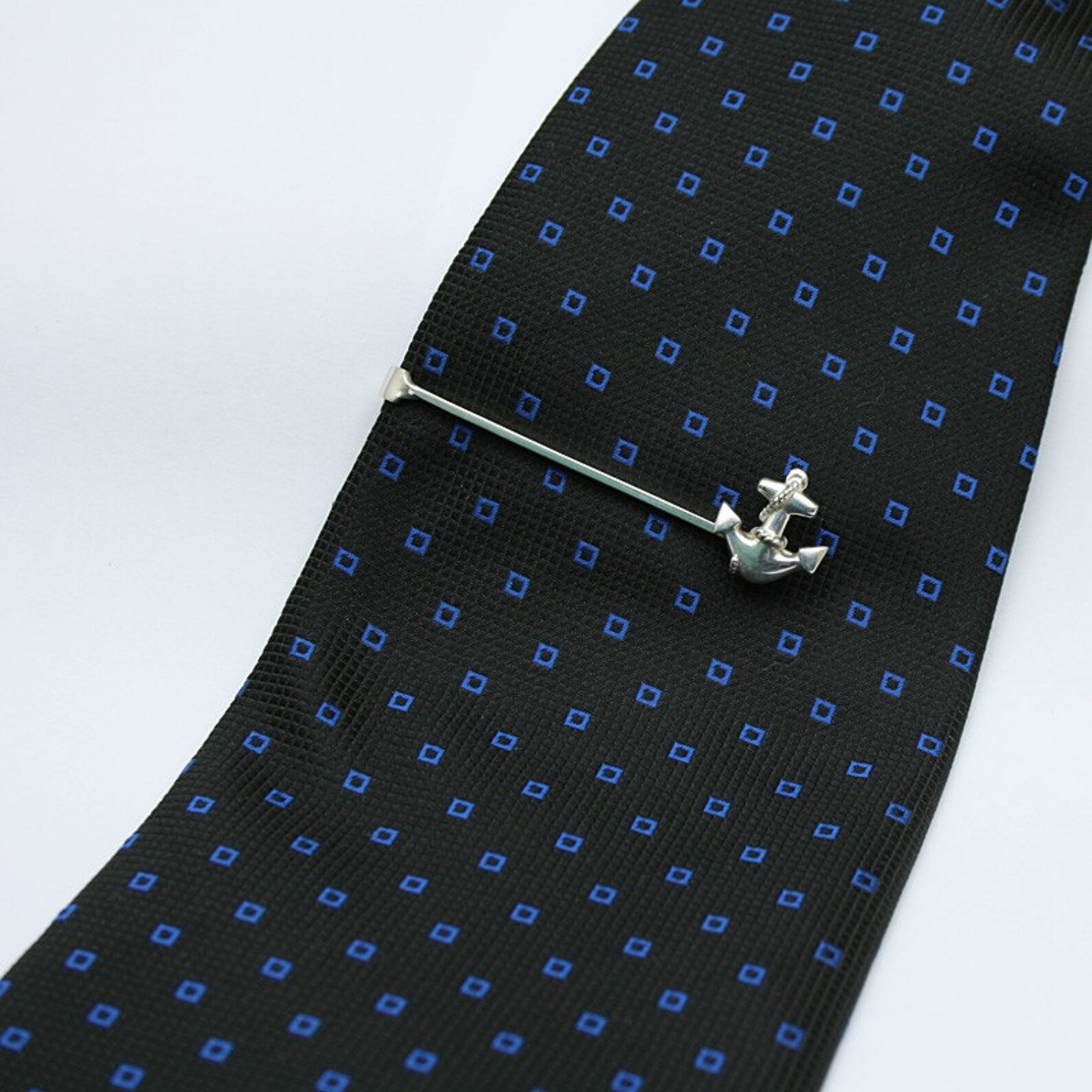 Anchor Tie Bar Clip Sterling Silver Handcrafted - Etsy