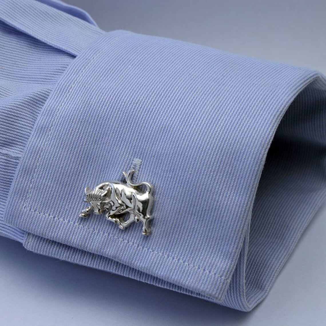 Sterling Silver Bull Cufflinks Personalized Engraved Handcrafted Taurus ...