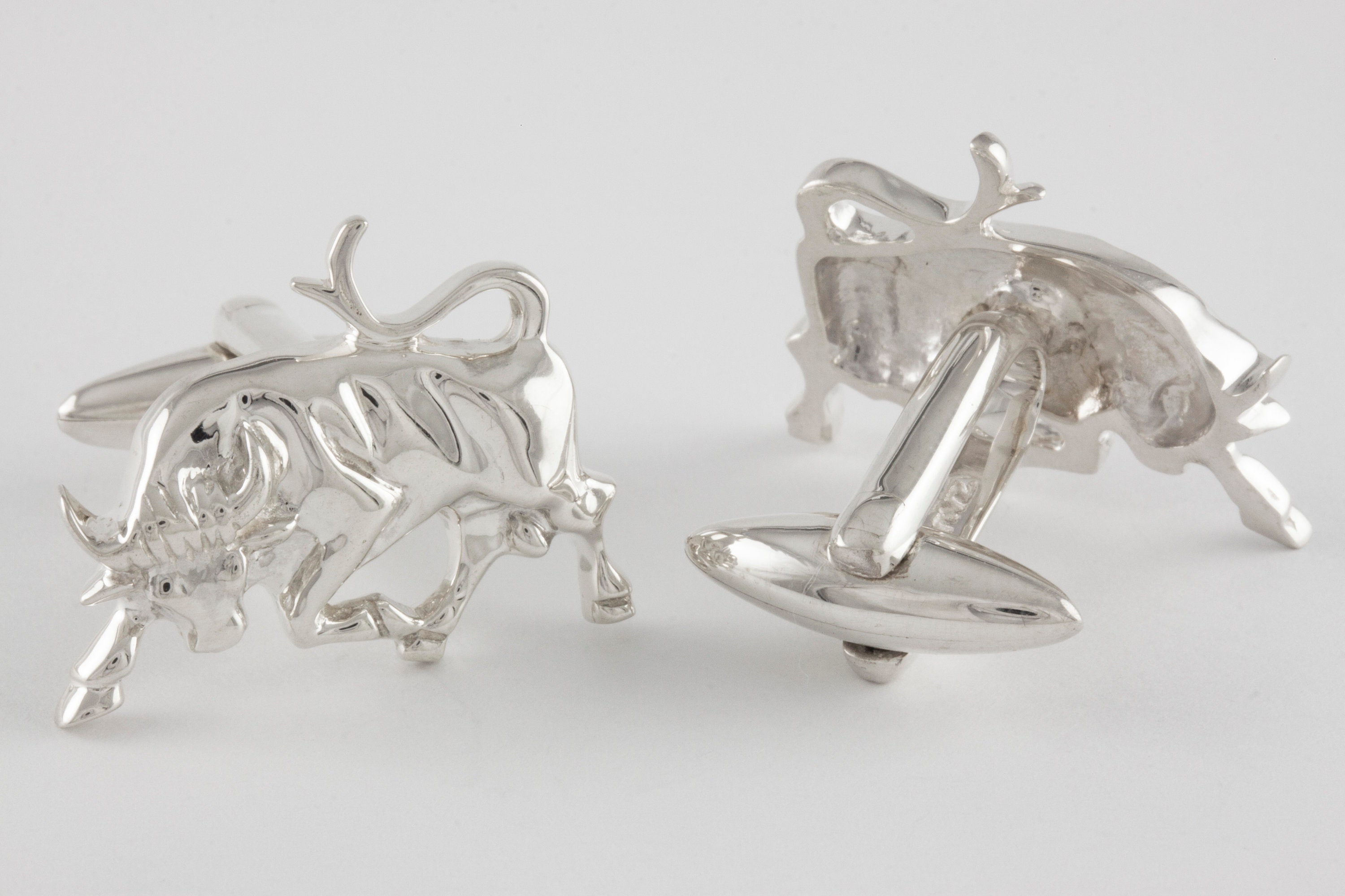 Raging Bull Cufflinks, Sterling Silver, Handcrafted - Etsy