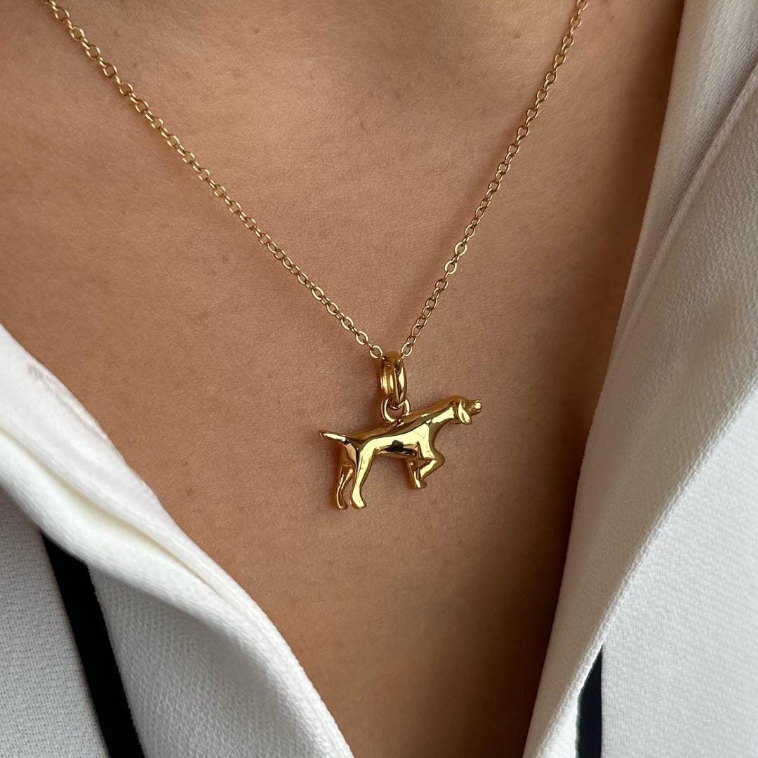Shorthaired German Pointer Necklace, Dog Pendant, Silver 925, 22k Gold Vermeil - Etsy