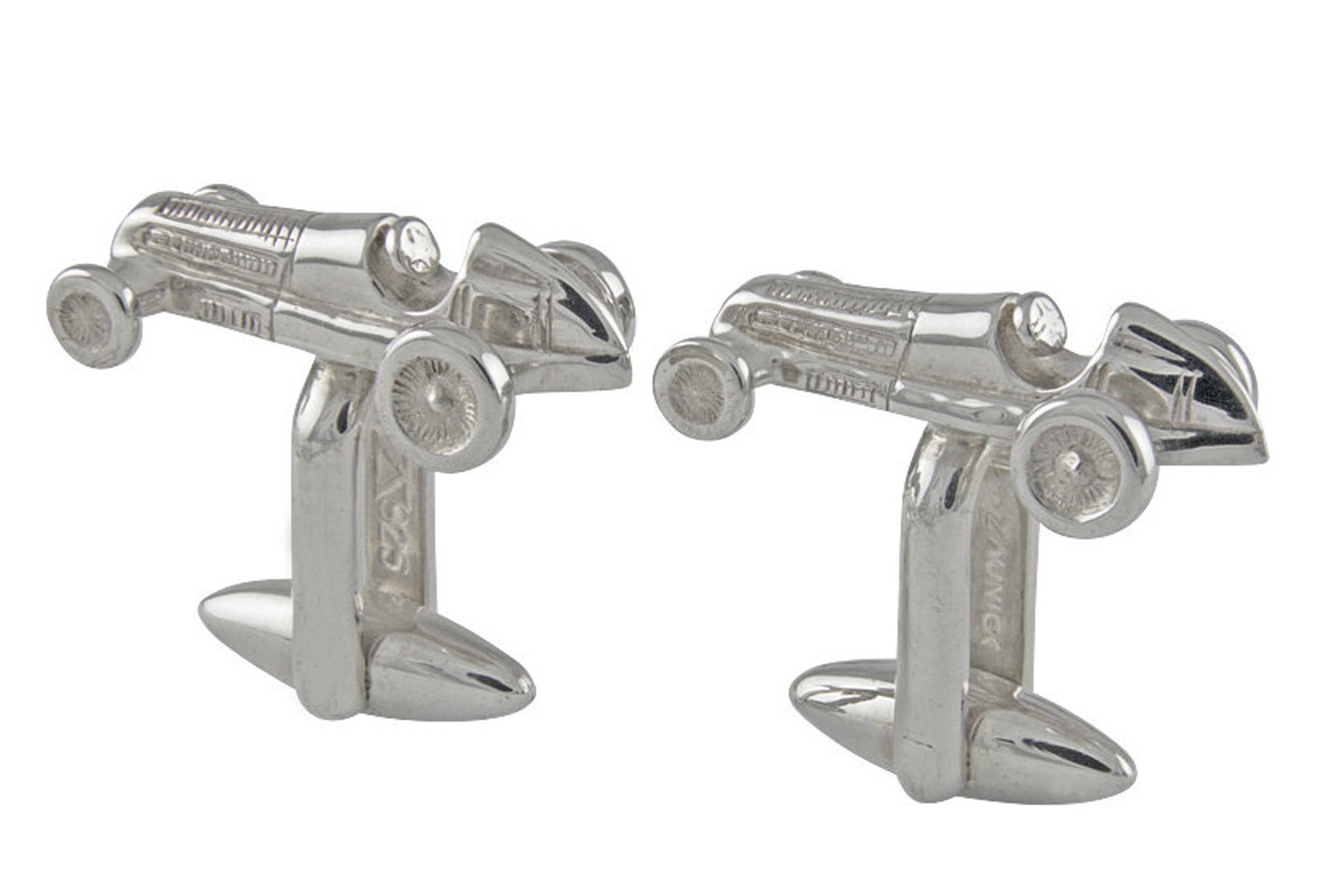 Racecar Cufflinks Sterling Silver Personalized - Etsy