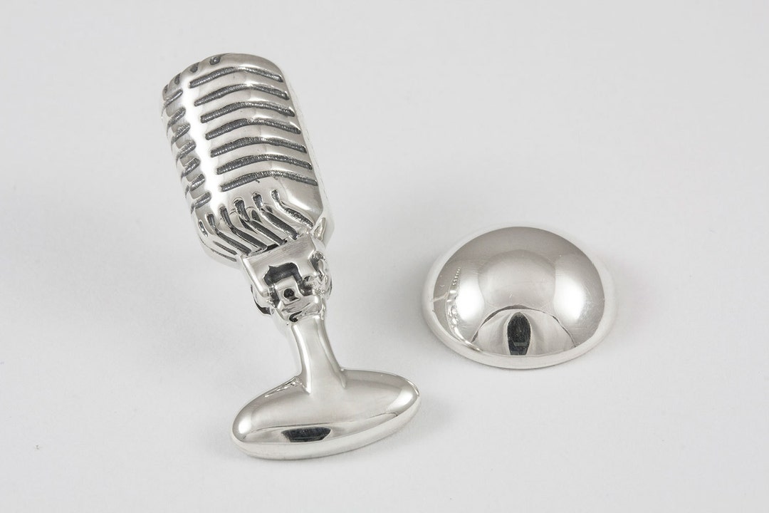 Microphone Lapel Pin, Sterling Silver - Etsy