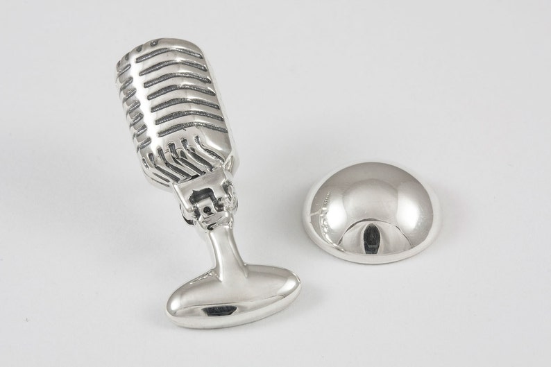 Microphone Lapel Pin Sterling Silver - Etsy