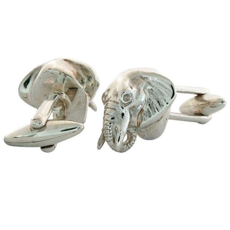 Sterling Silver Elephant Cufflinks - Etsy