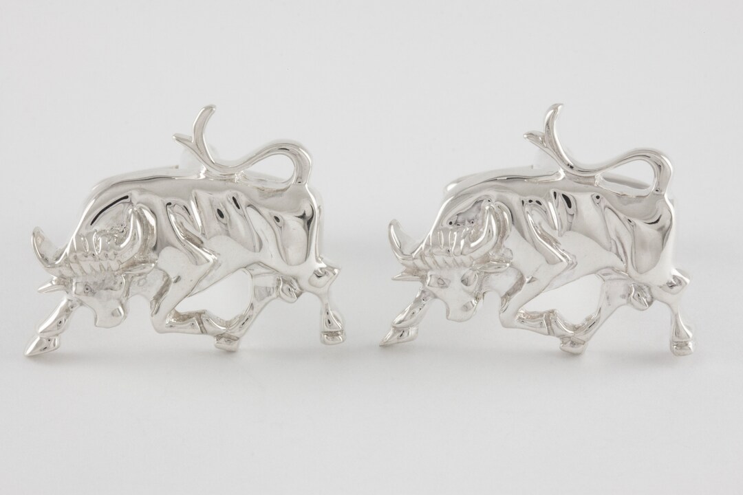 Raging Bull Cufflinks, Sterling Silver, Handcrafted - Etsy