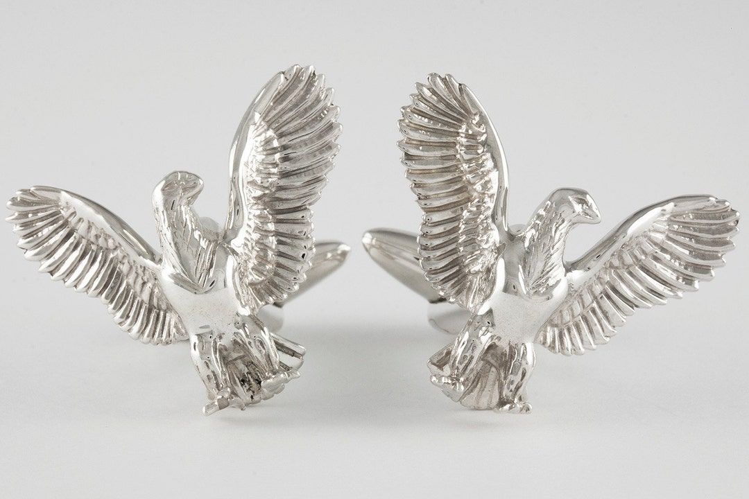 Eagle Cufflinks, Sterling Silver, Personalized - Etsy