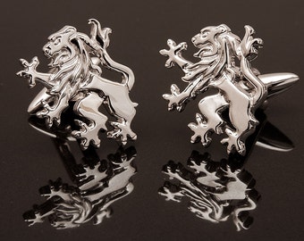 Lion Rampant Lapel Pin Sterling Silver Handcrafted | Etsy