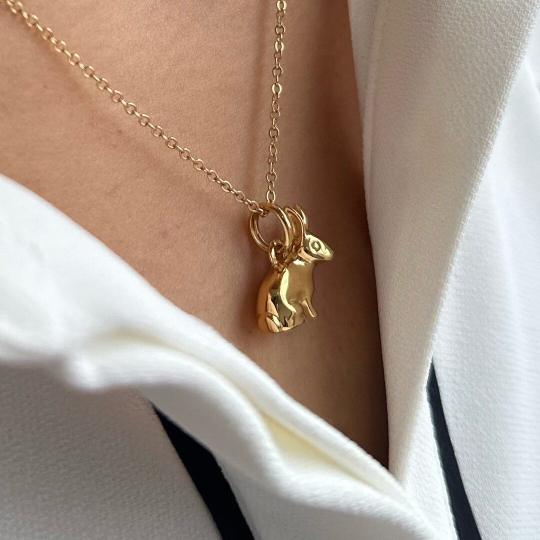 Personalized Rabbit Necklace, Rabbit Pendant, Rabbit Charm, Silver 925 ...