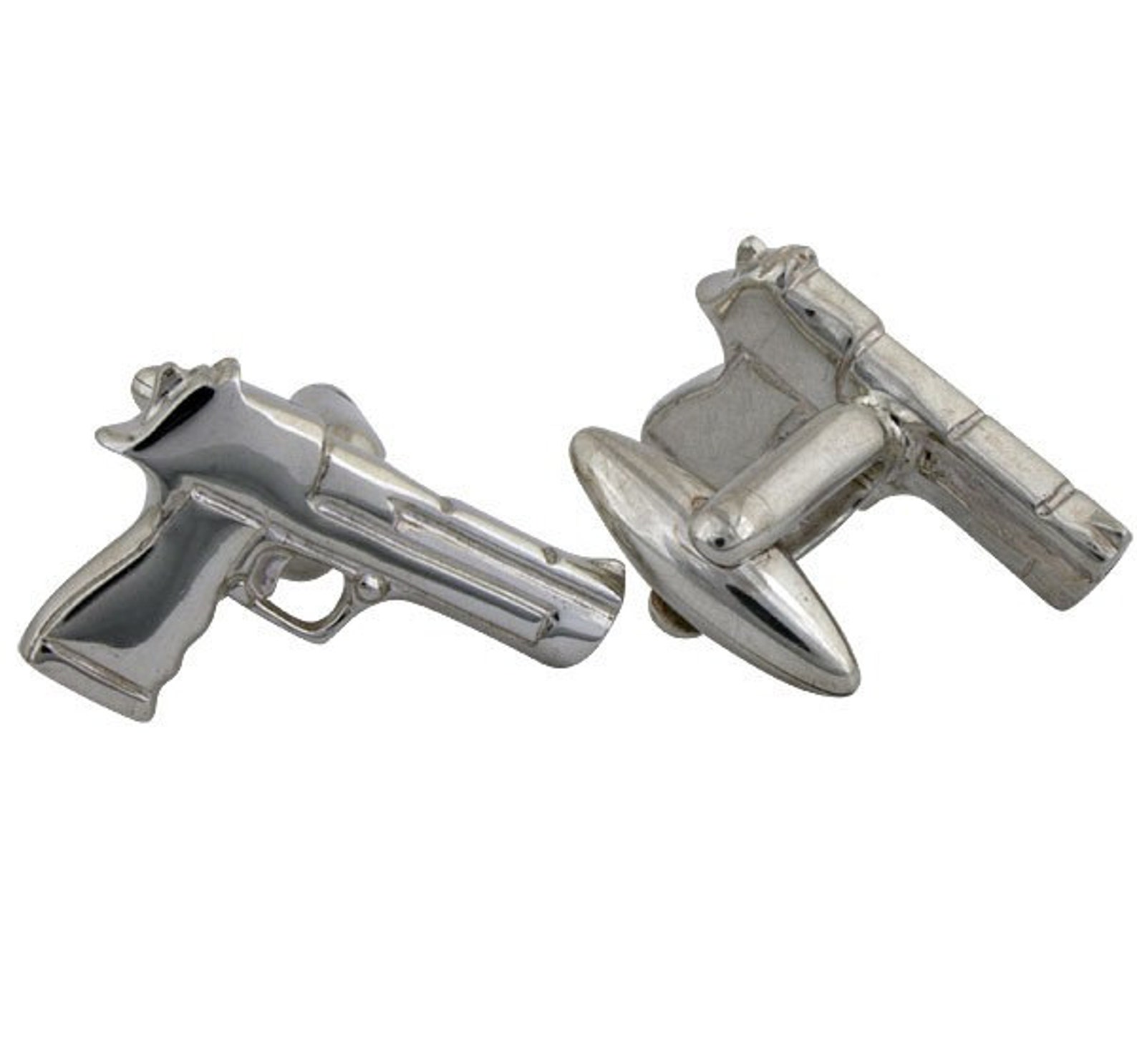 Bang Bang Bang Gun Cufflinks, Sterling Silver, Handcrafted - Etsy