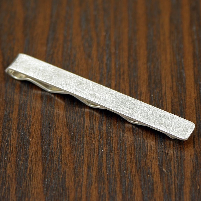 Sterling Silver Tie Bar Clip Brushed - Etsy