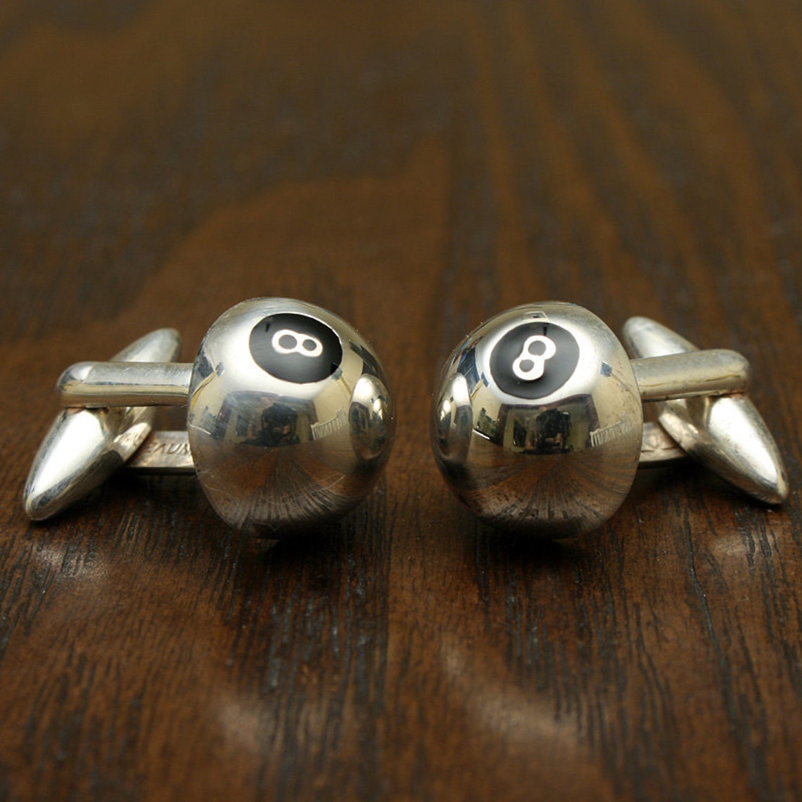 Eight Ball Cufflinks Sterling Silver Handcrafted - Etsy