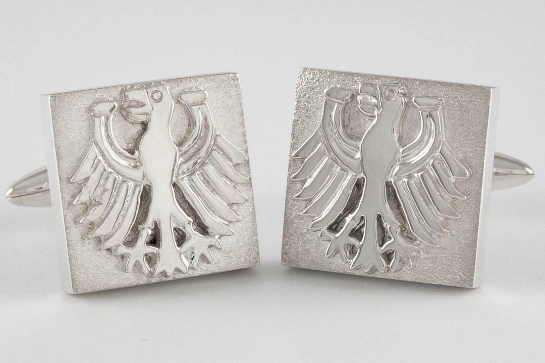 Sterling Silver 925 German Eagle Cufflinks, Square, Personalized ...