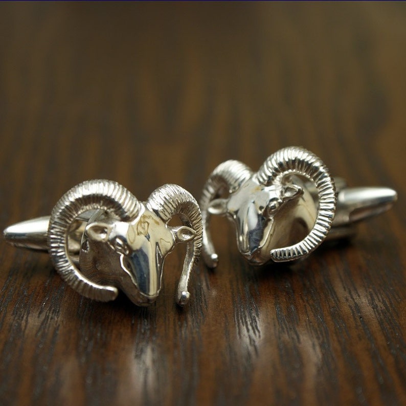 Personalized Ram Cufflinks, Aries Zodiac Cuff Links, Engraved Sterling ...
