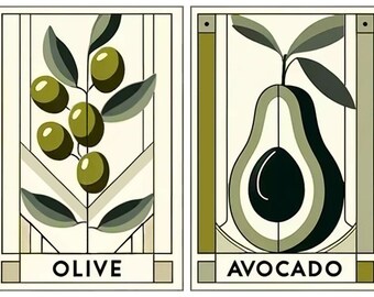 Avocado and Olive Oil Labels bold - Etsy