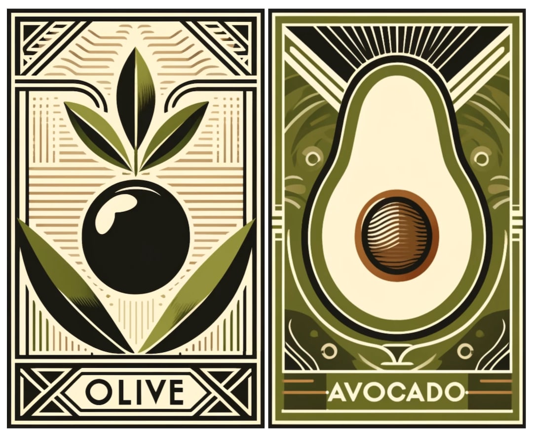 Avocado and Olive Oil Labels (bold) - Etsy