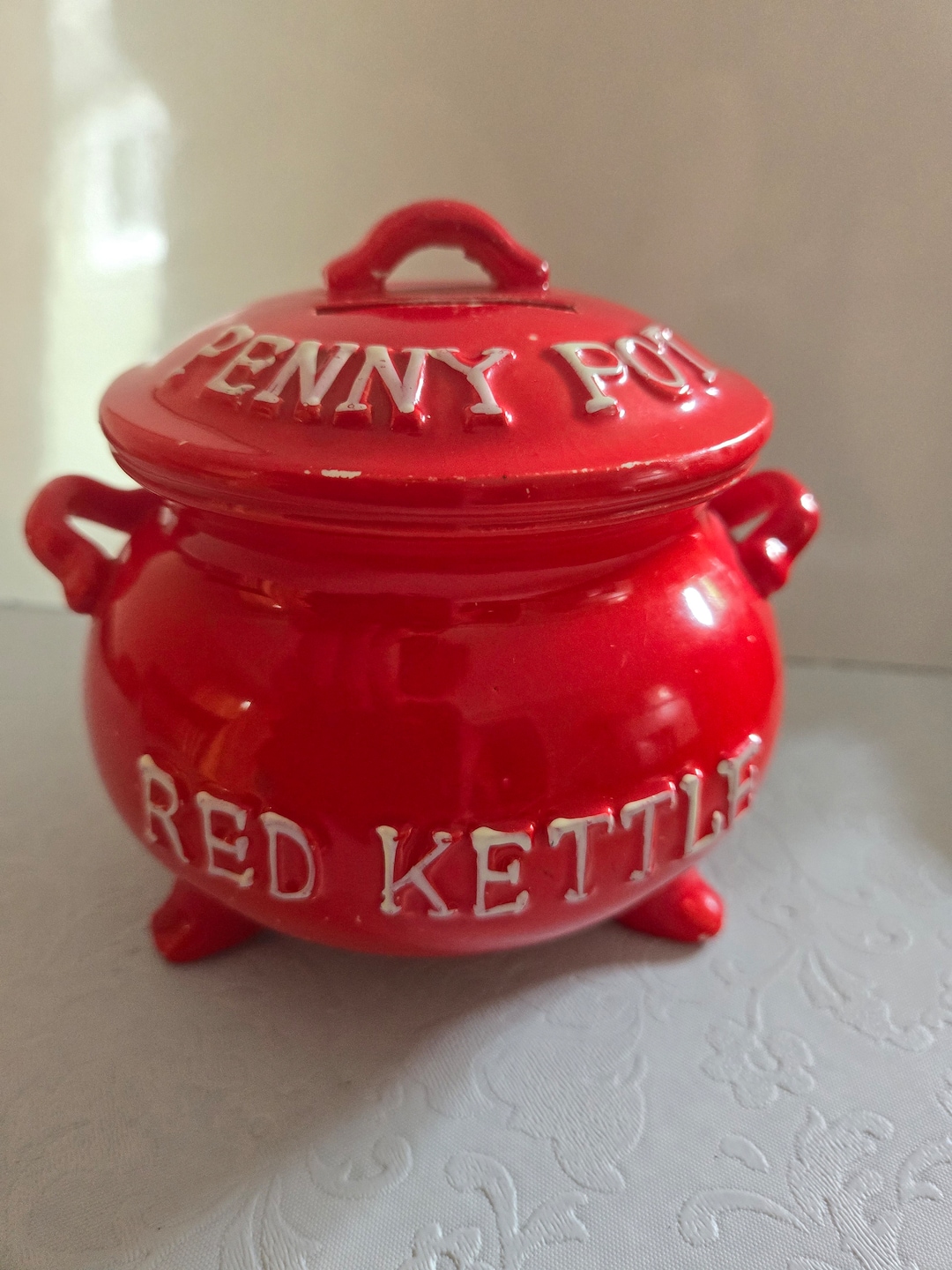 RARE RED KETTLE Penny Pot 1950s - Etsy