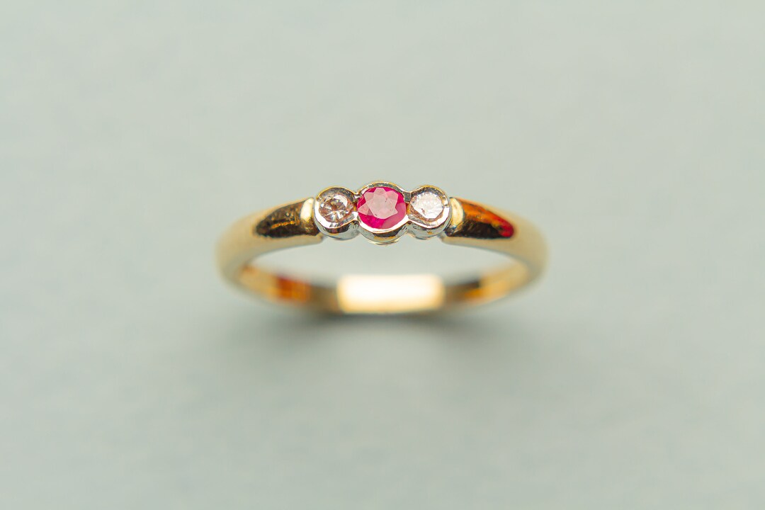 Ruby and Diamond Ring - Etsy