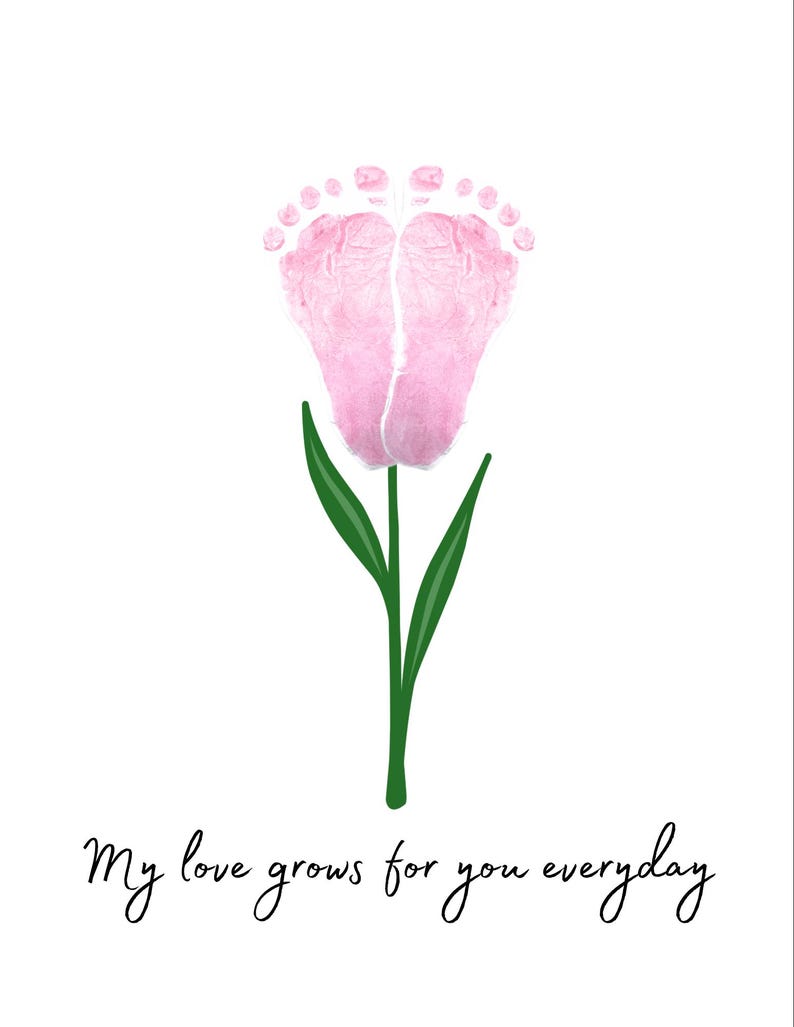 Flower Printable Footprint Craft - Etsy