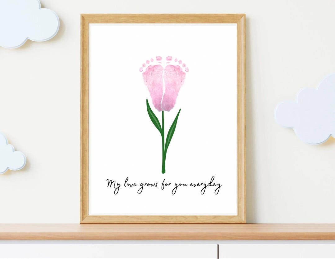 Flower Printable Footprint Craft - Etsy