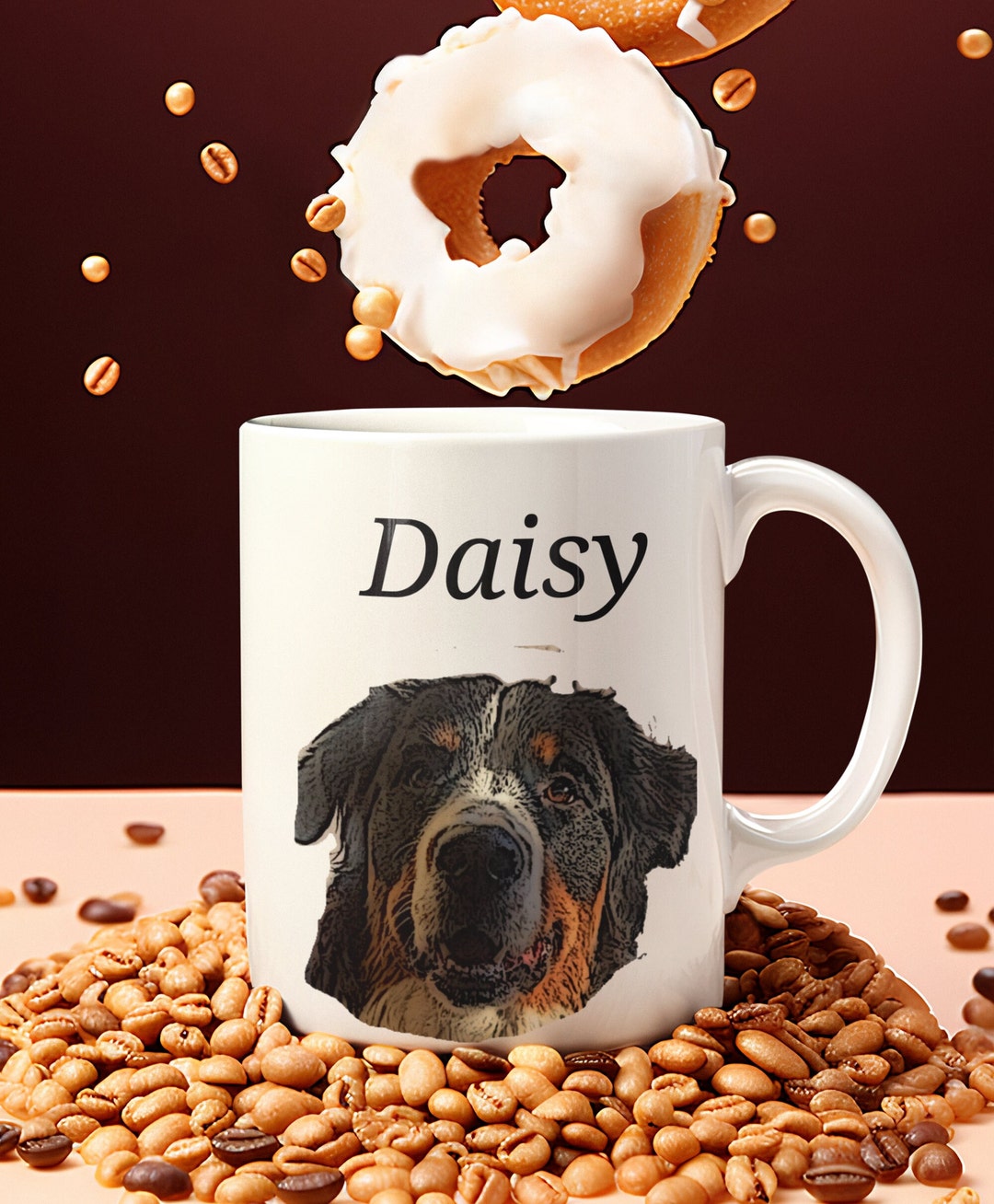 Custom Pet Portrait Mug Personalized Dog Coffee Cup - Etsy