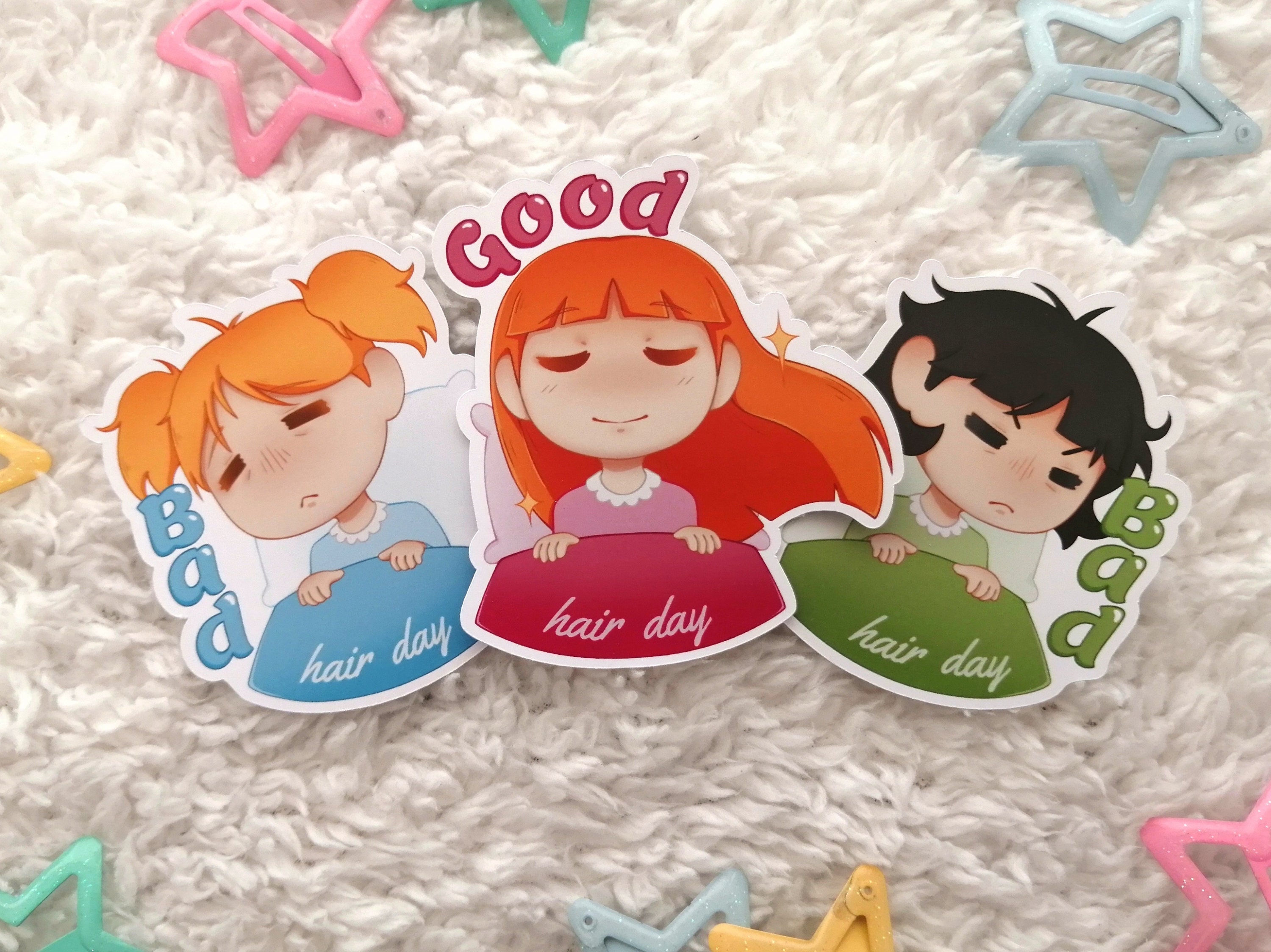 Powerpuff Girls PPG Stickers Good and Bad Hair Day - Etsy
