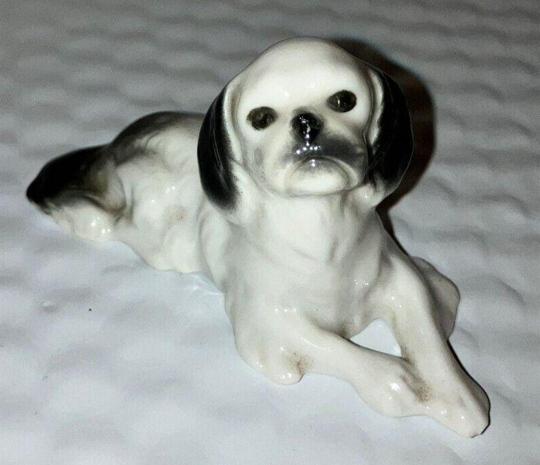 Antique German SITZENDORF Japanese Chin DOG Mini Figurine NUMBERED ...