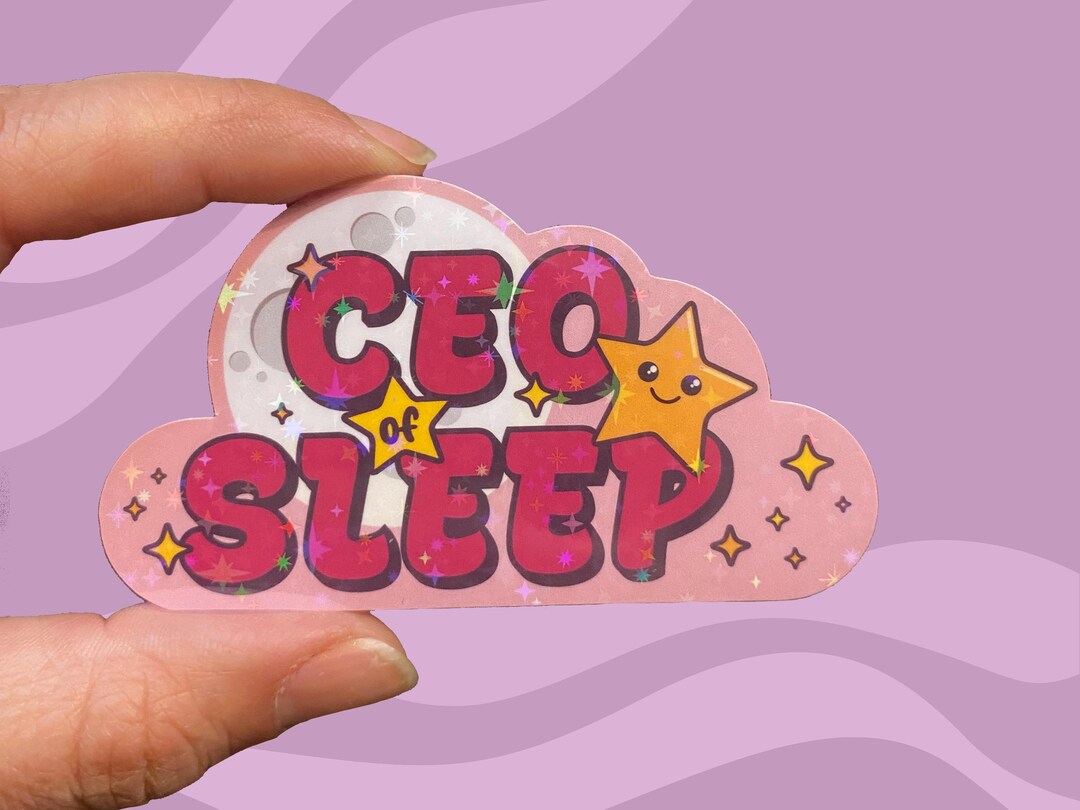 Funny Nap Sticker Aesthetic Laptop Vinyl Sticker Lazy Girl Water Bottle ...