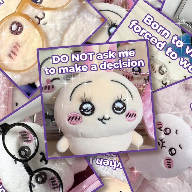 Chiikawa Glitter Meme Sticker Bundle: 10 Vinyl Meme Decals - Etsy