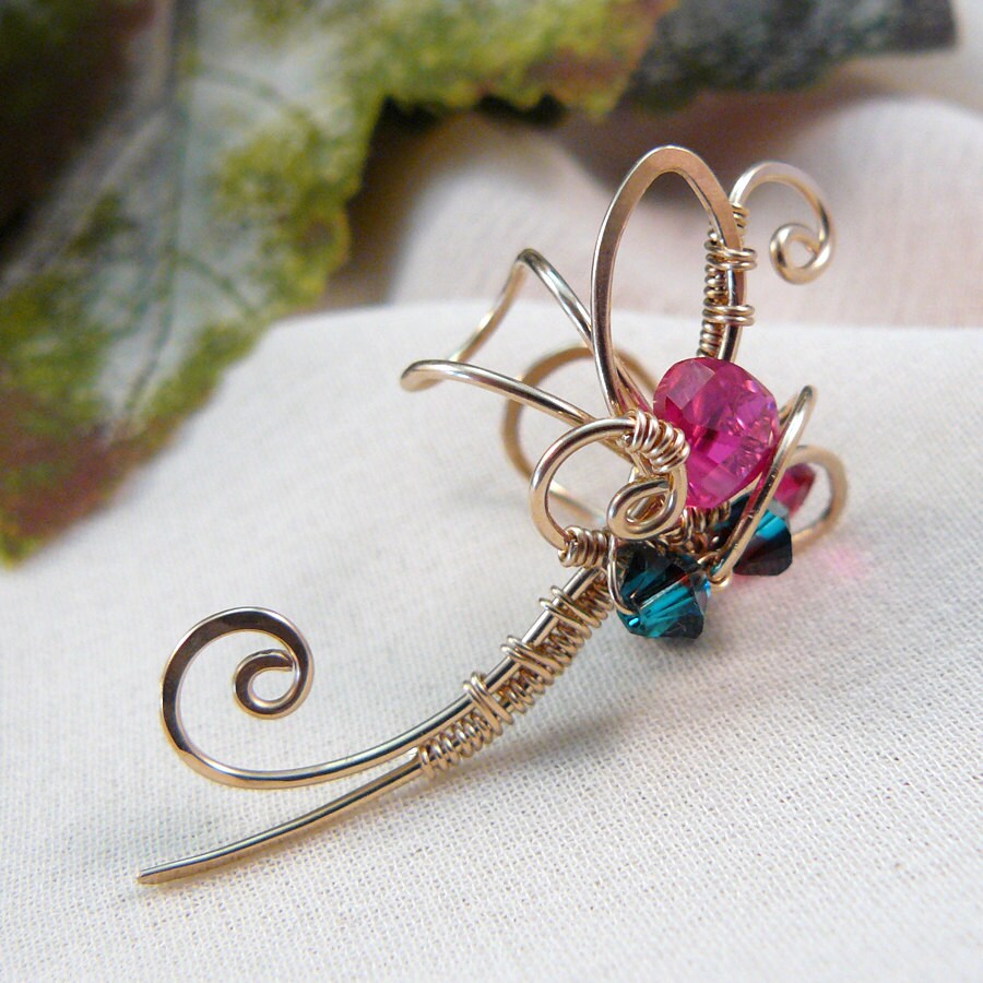 Wire Wrapped Ear Cuff Wire Ear Cuff Bronze Ear Cuff Red - Etsy Australia