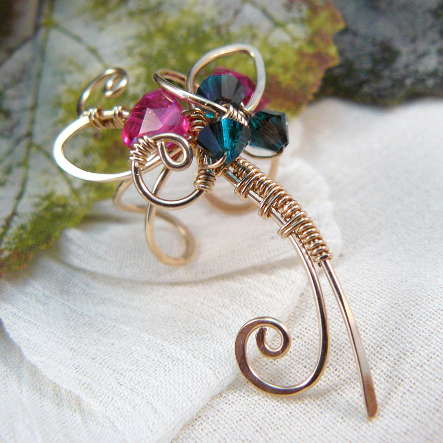 Wire Wrapped Ear Cuff Wire Ear Cuff Bronze Ear Cuff Red - Etsy Australia