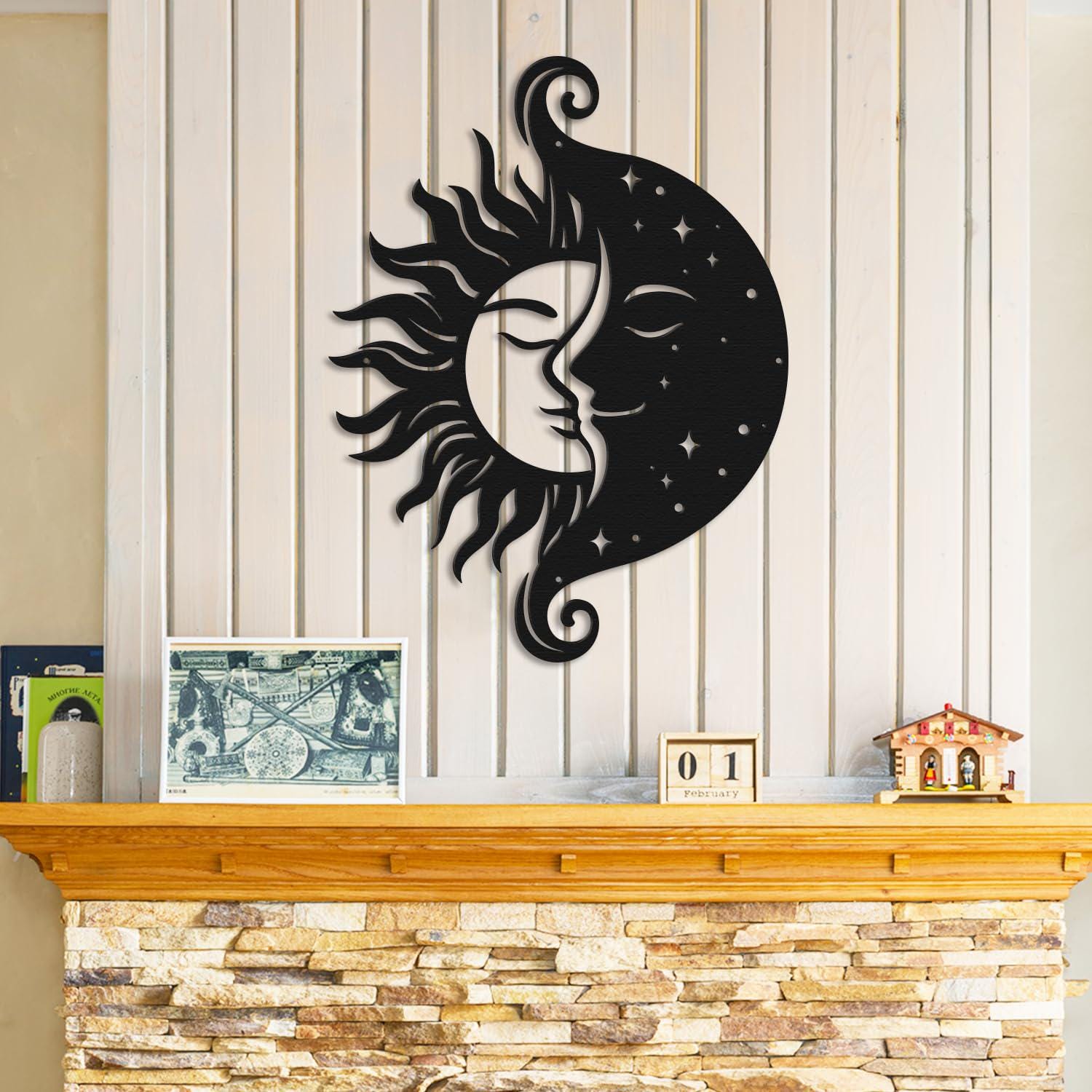 Sun and Moon Metal Wall Signs,sun and Moon Signs,sun and Moon Metal Art ...