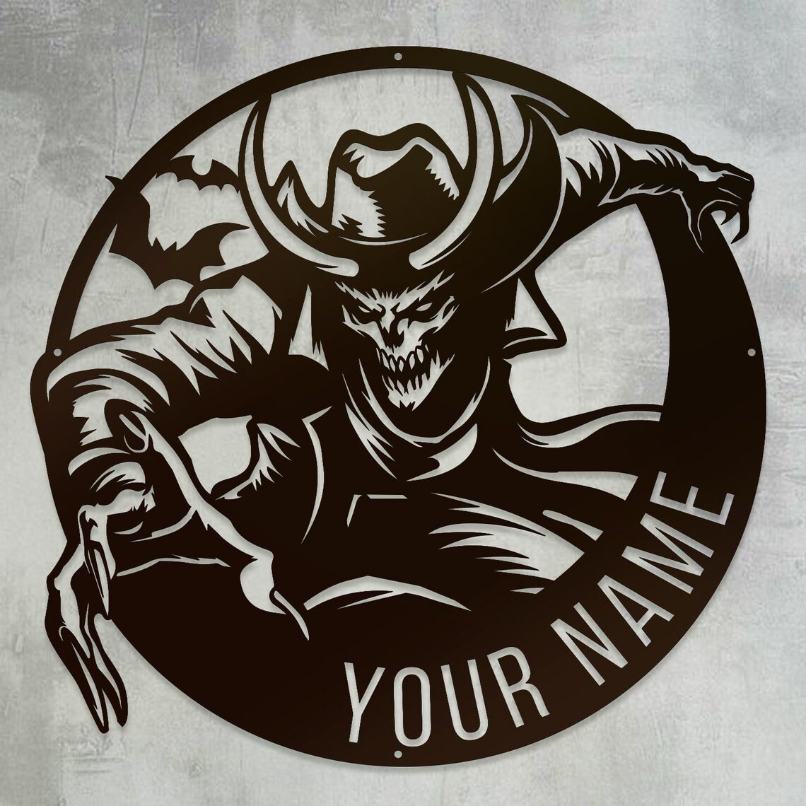 Personalized Custom Name Signs Gothic Devil Art Metal Wall Decor,demon ...