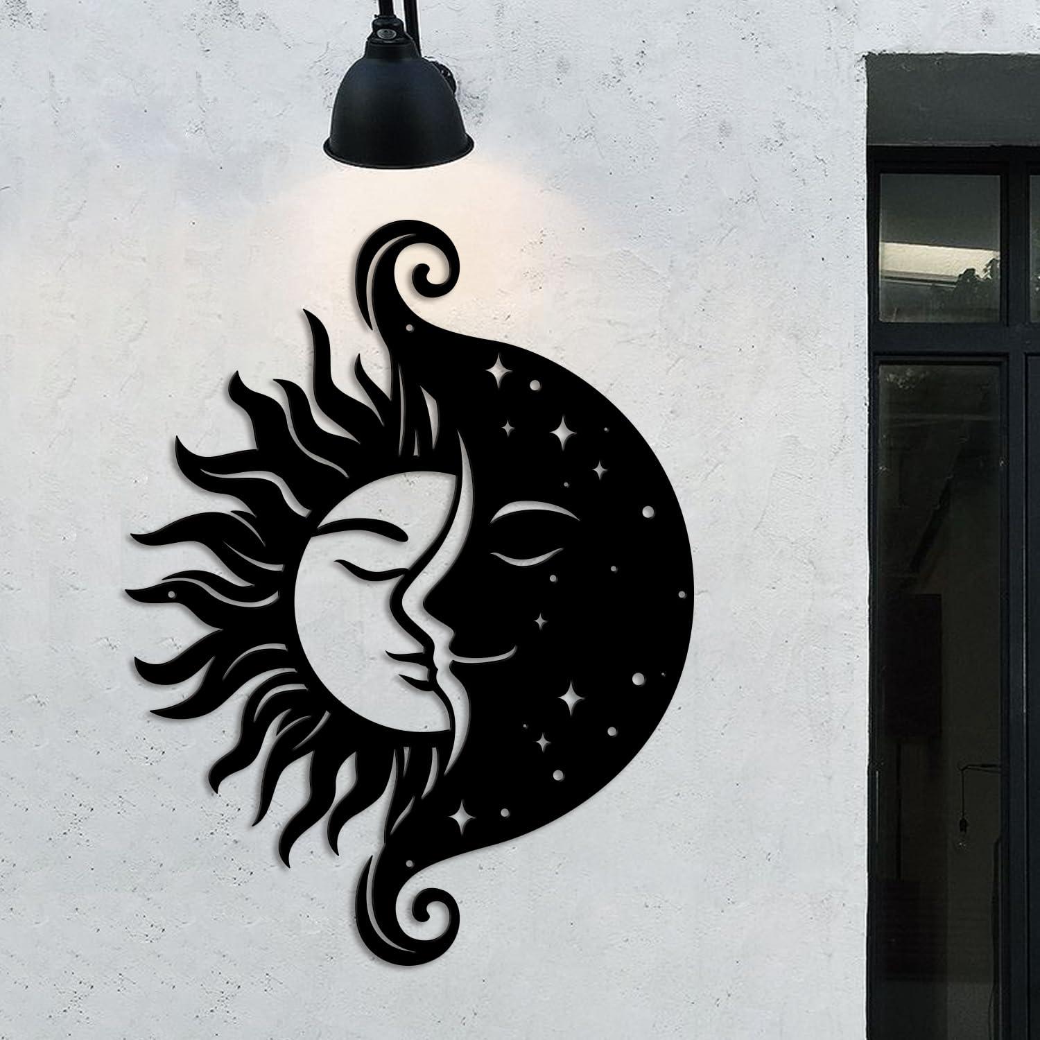 Sun and Moon Metal Wall Signs,sun and Moon Signs,sun and Moon Metal Art ...