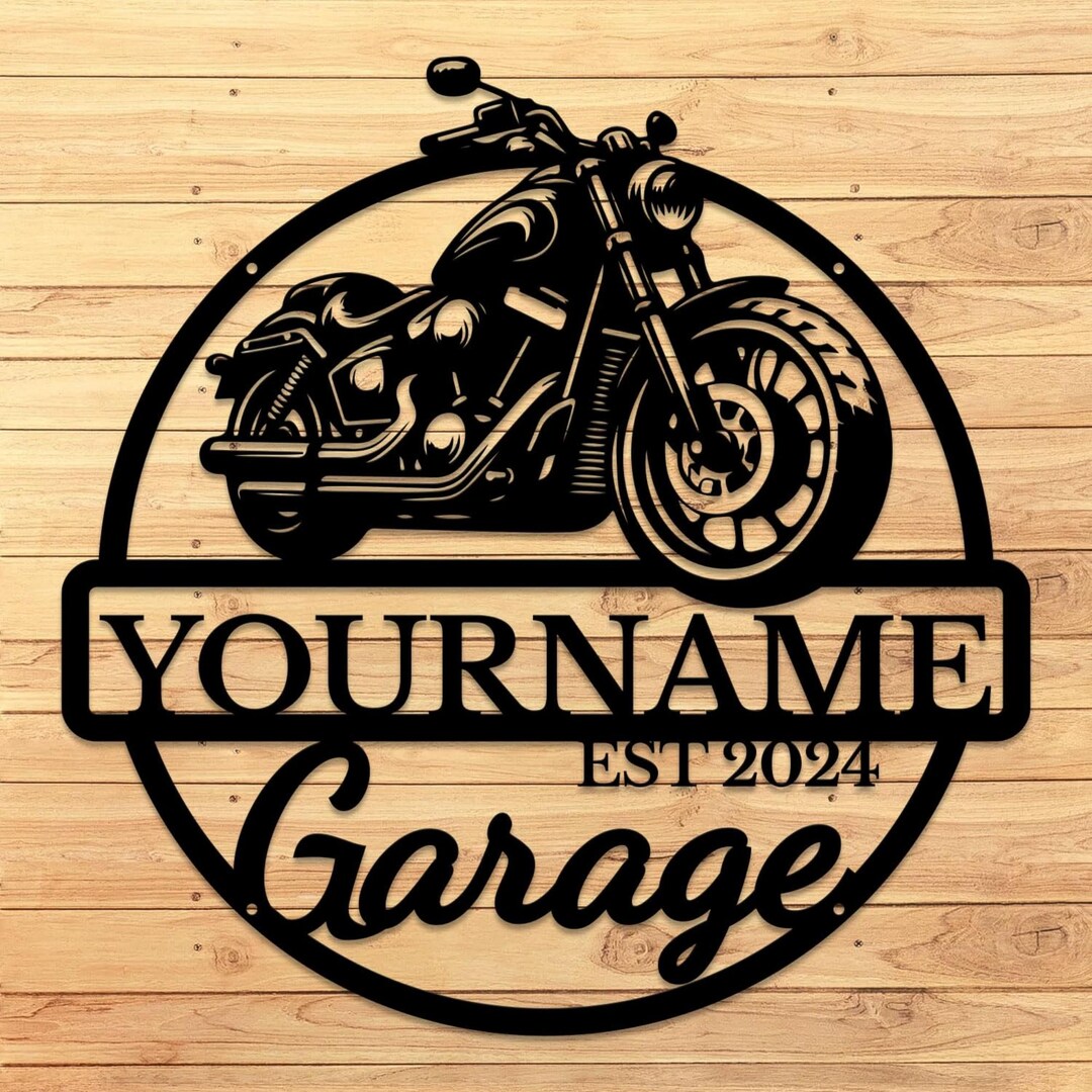 Custom Name Motorcycle Metal Wall Art Decor, Biker Laser Cutting Metal ...