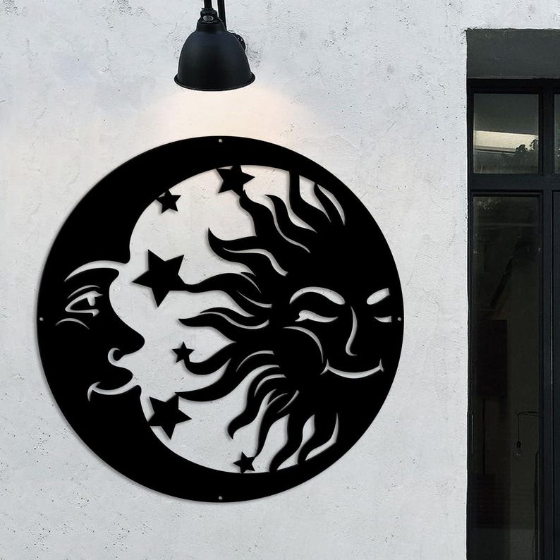 Sun and Moon Metal Wall Signs,sun and Moon Signs,sun and Moon Metal Art ...