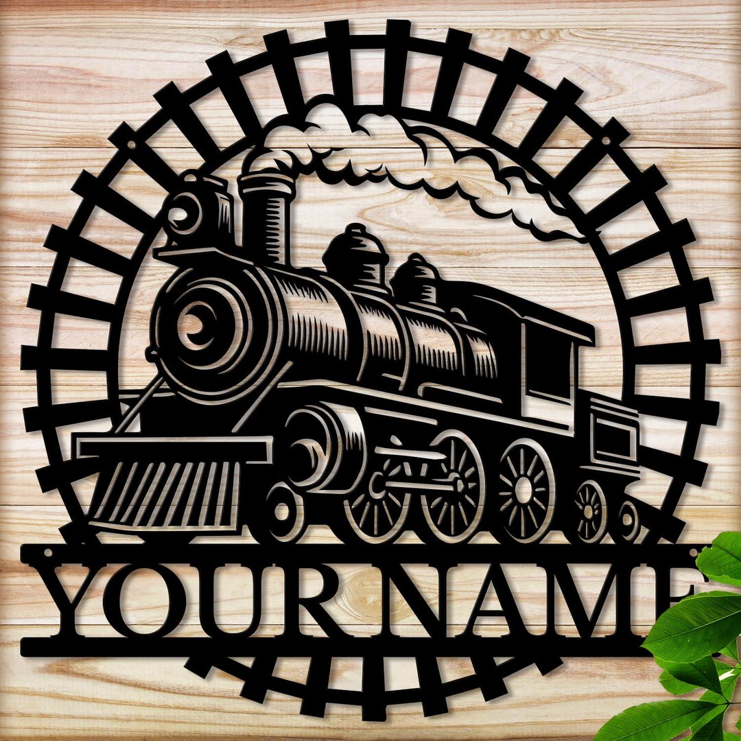 Personalized Trains Name Metal Wall Art: Custom Train Enthusiast Decor ...