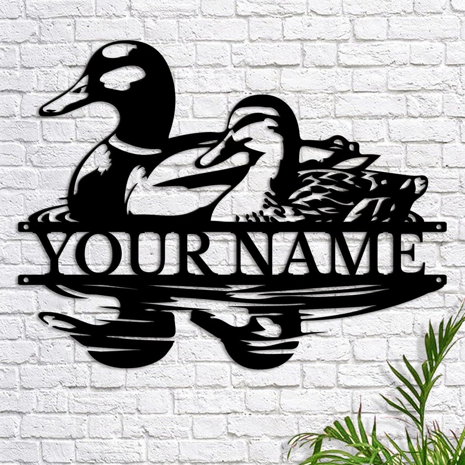 Personalized Duck Metal Wall Sign, Custom Duck Hunting Sign, Home Decor ...