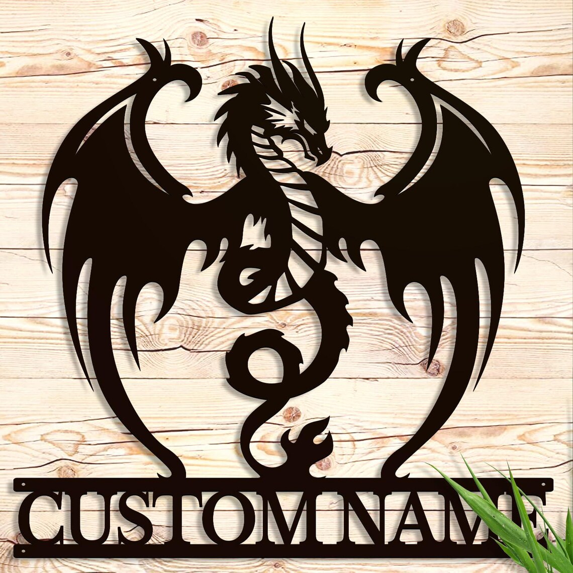 Personalized Evil Dragon Metal Sign: Custom Name Wall Decor - Etsy