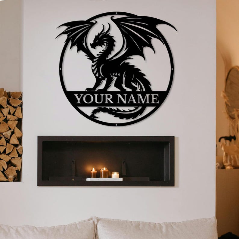 Custom Dragons Metal Signs,dragons Totems Metal Name Sign,personalized ...