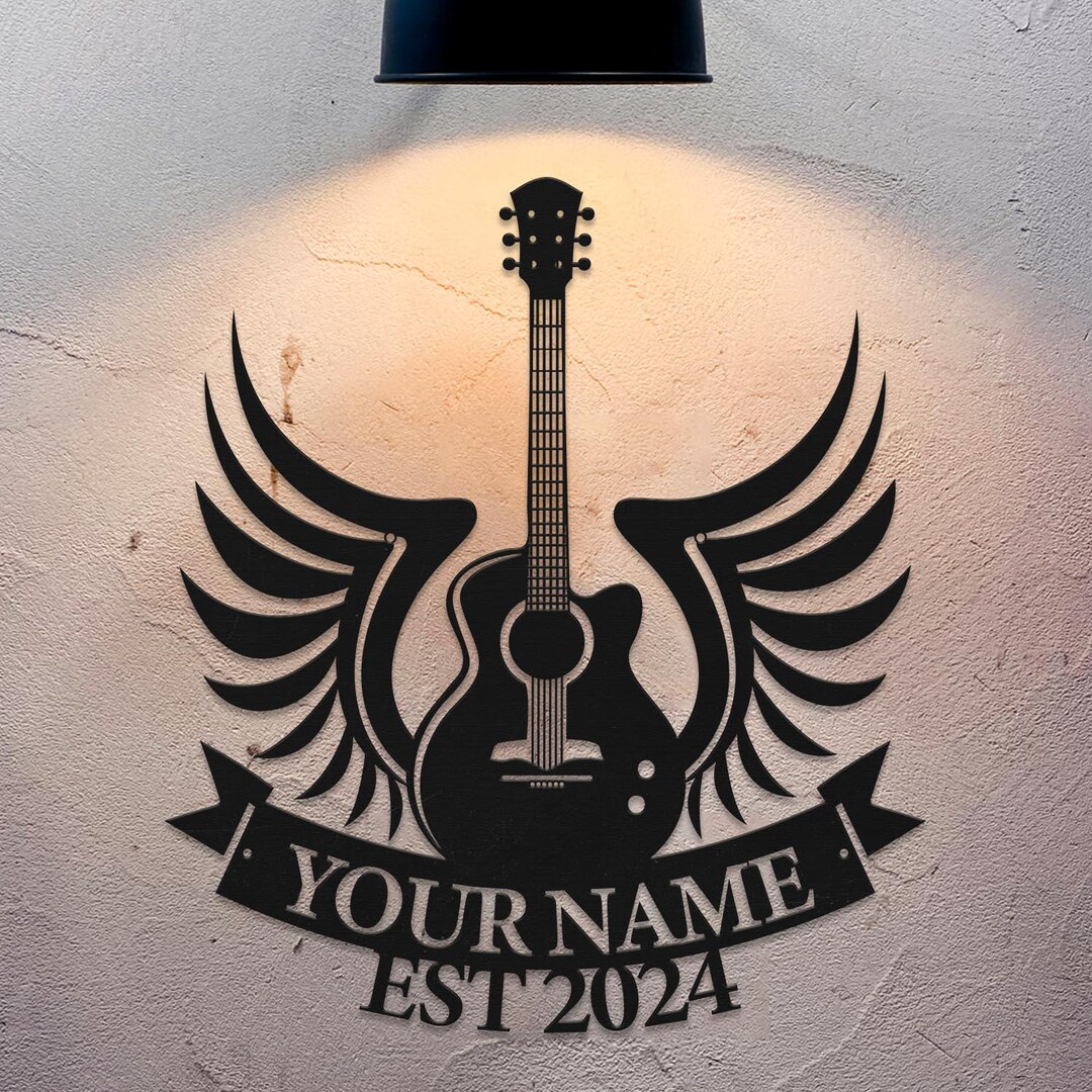 Personalized Guitar Metal Wall Art: Custom Name Music Decor - Etsy