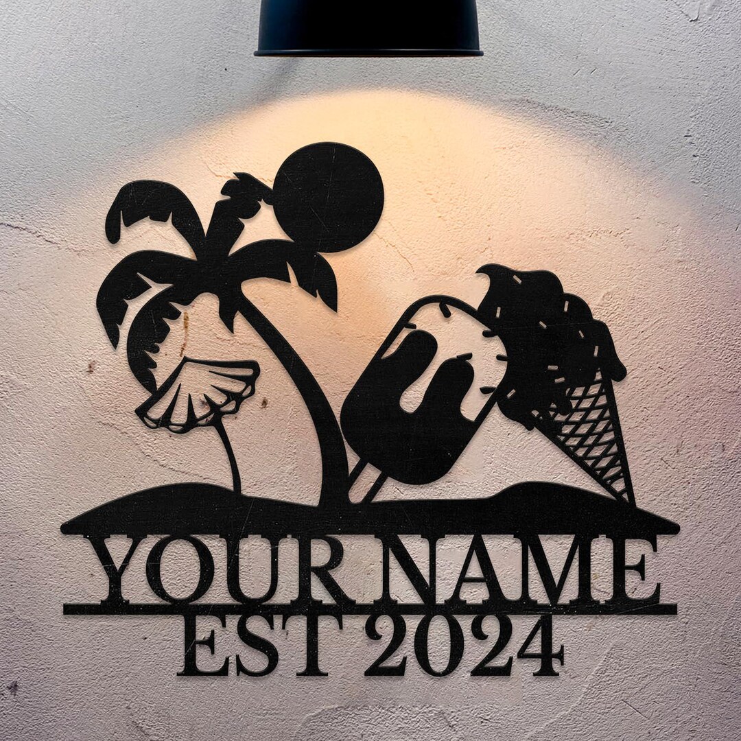 Personalized Custom Name Metal Wall Decor,custom Shed Metal Decor,black ...