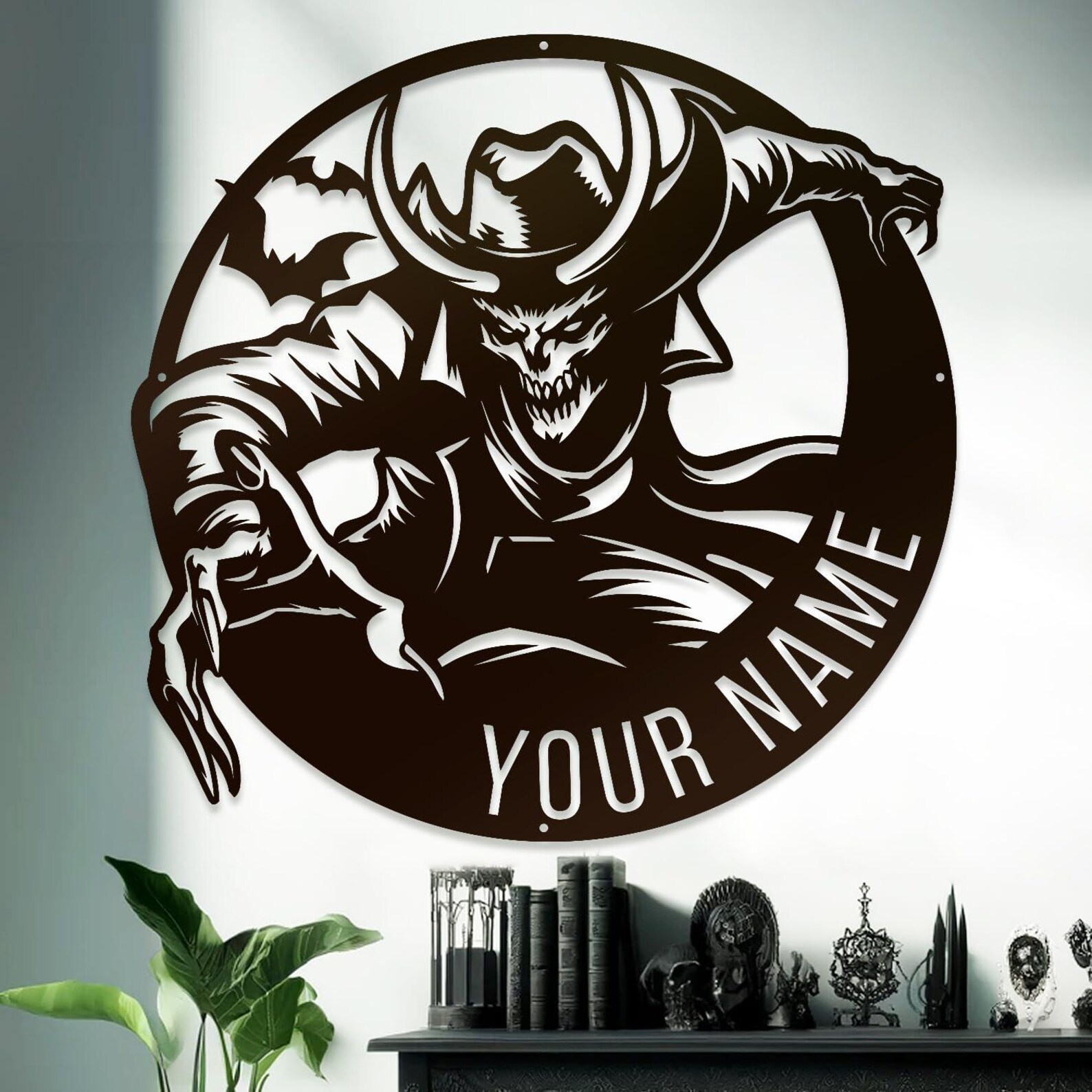 Personalized Custom Name Signs Gothic Devil Art Metal Wall Decor,demon ...