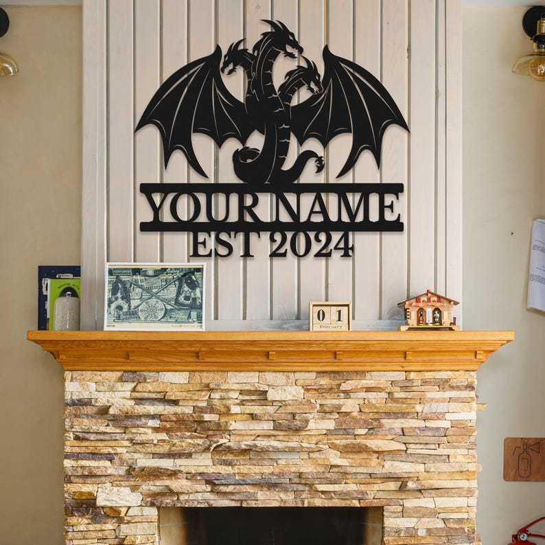 Personalized Custom Name Evil Dragon Metal Wall Decor,custom Shed Metal ...