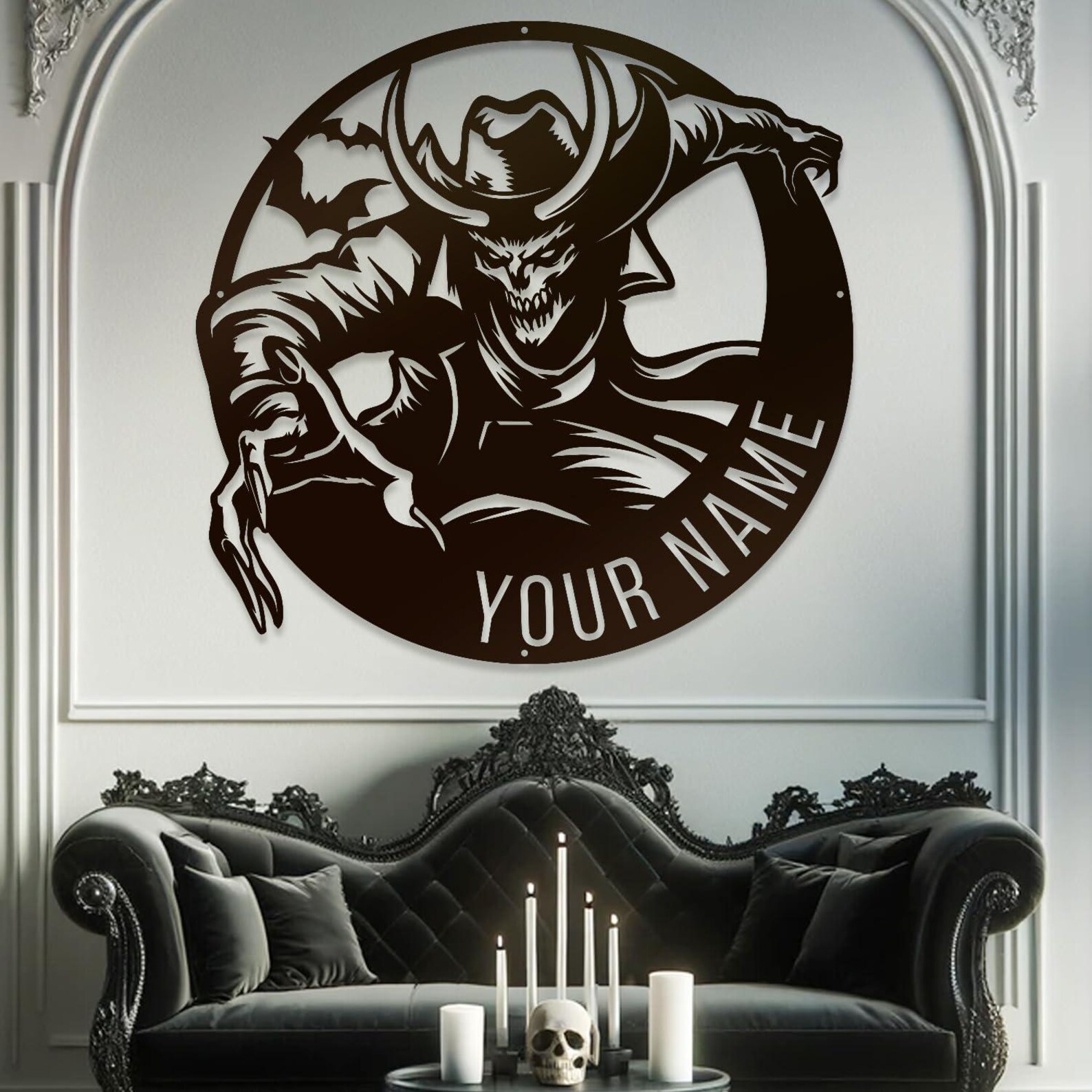 Personalized Custom Name Signs Gothic Devil Art Metal Wall Decor,demon ...